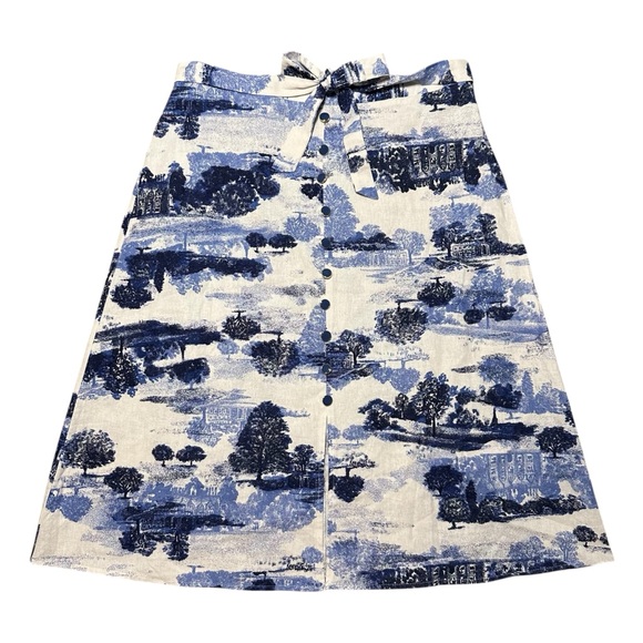 NYCC | Skirts | Nwt New York Clothing Co Linen Blend Delft Blue Toile ...